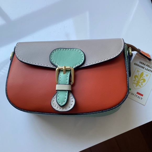 Bags | Multicolored Italian Genuine Leather Pocketbook | Poshmark